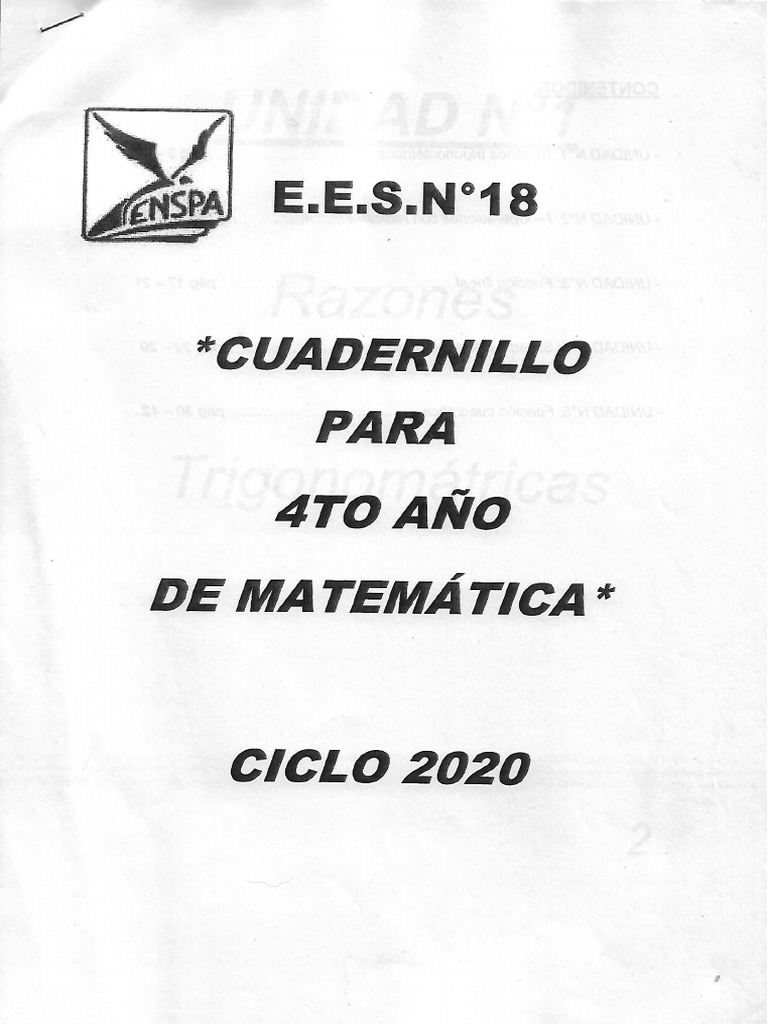 Cuadernillo 4to Matemática | PDF