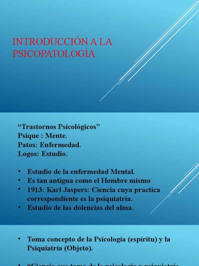 Introducción A La Psicopatología | PDF