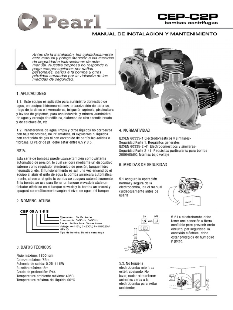 CEP Manual | PDF | Bomba | Corriente eléctrica