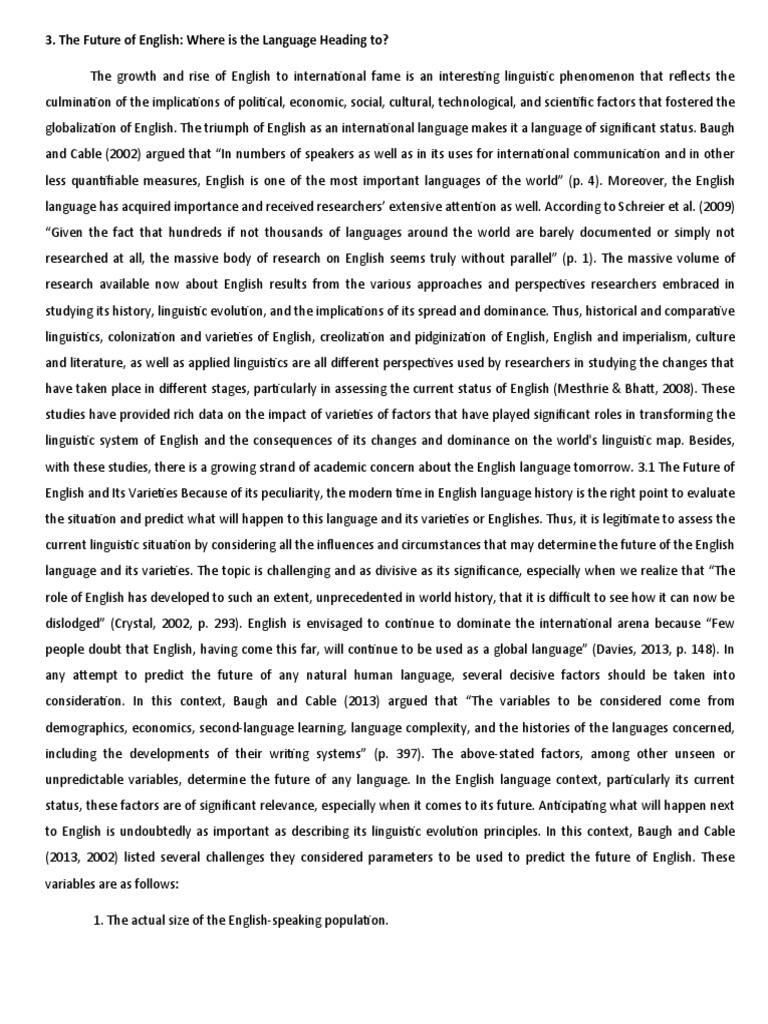The Future of English: Where Is The Language Heading To? | PDF ...