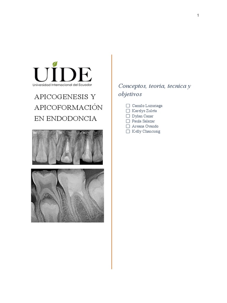Técnicas de Apexogénesis y Apexificación | PDF | Ciencia y matemáticas
