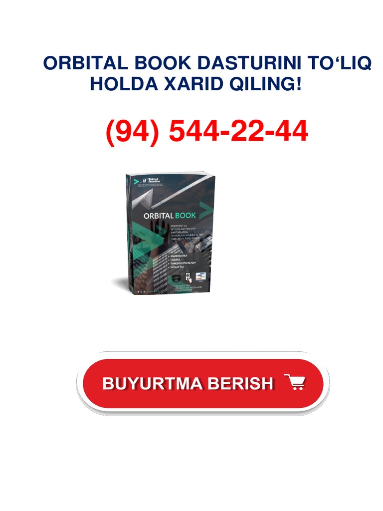 Orbital Book Dasturini To LIQ Holda Xarid Qiling! | PDF