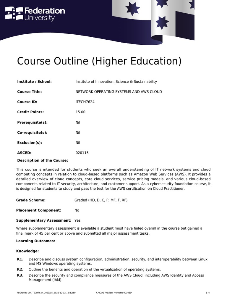 Itech7624 Network Operating Systems And Aws Cloud Pdf Amazon Web