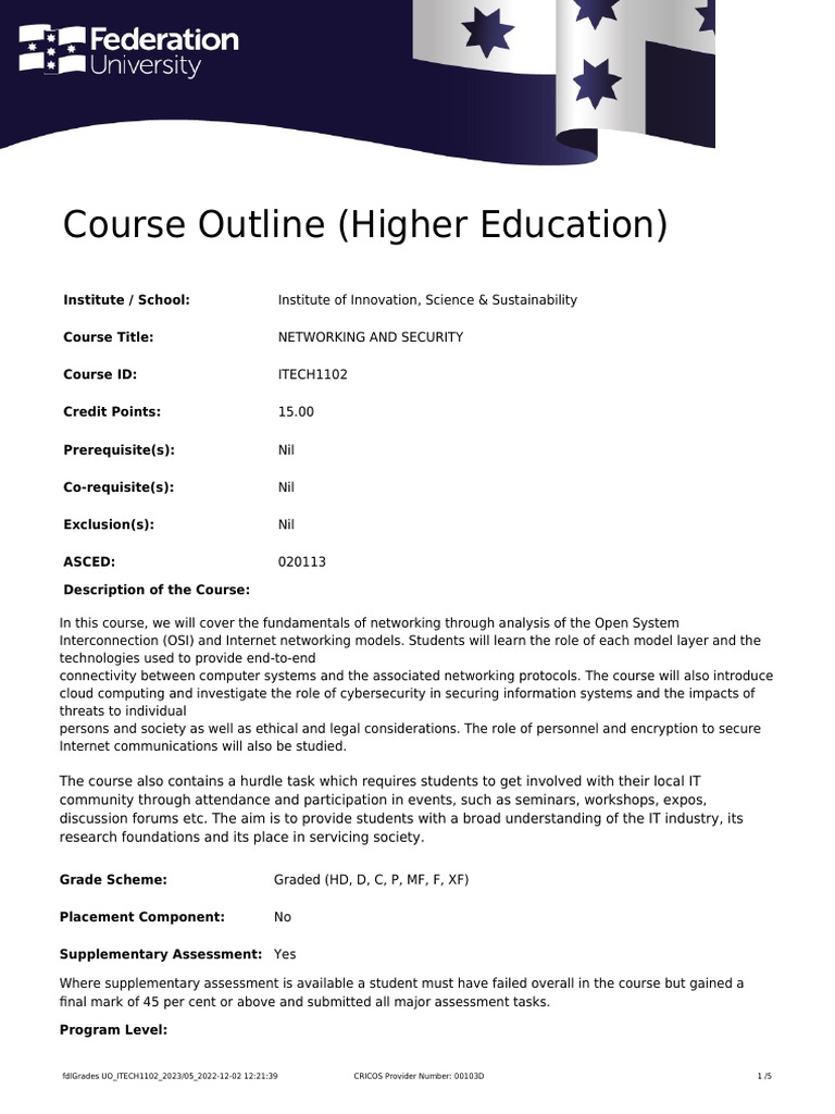 Itech1102 Networking and Security | PDF | Computer Network | Local Area Network
