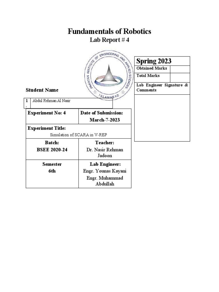 For Lab4 | PDF | Simulation | Robot