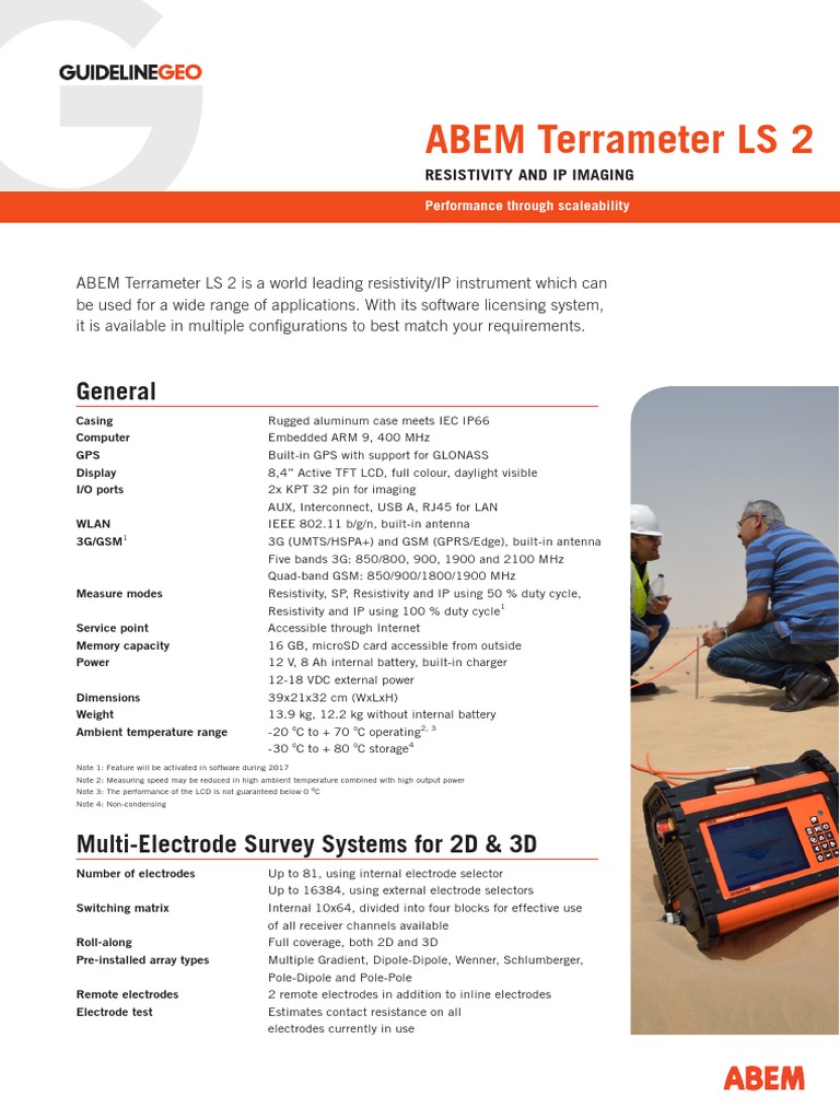 ABEM Terrameter LS 2: General | PDF | 3 G | Electricity