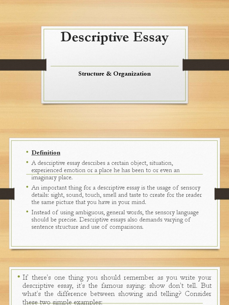 Descriptive Essay: Structure & Organization | PDF | Essays | Perception