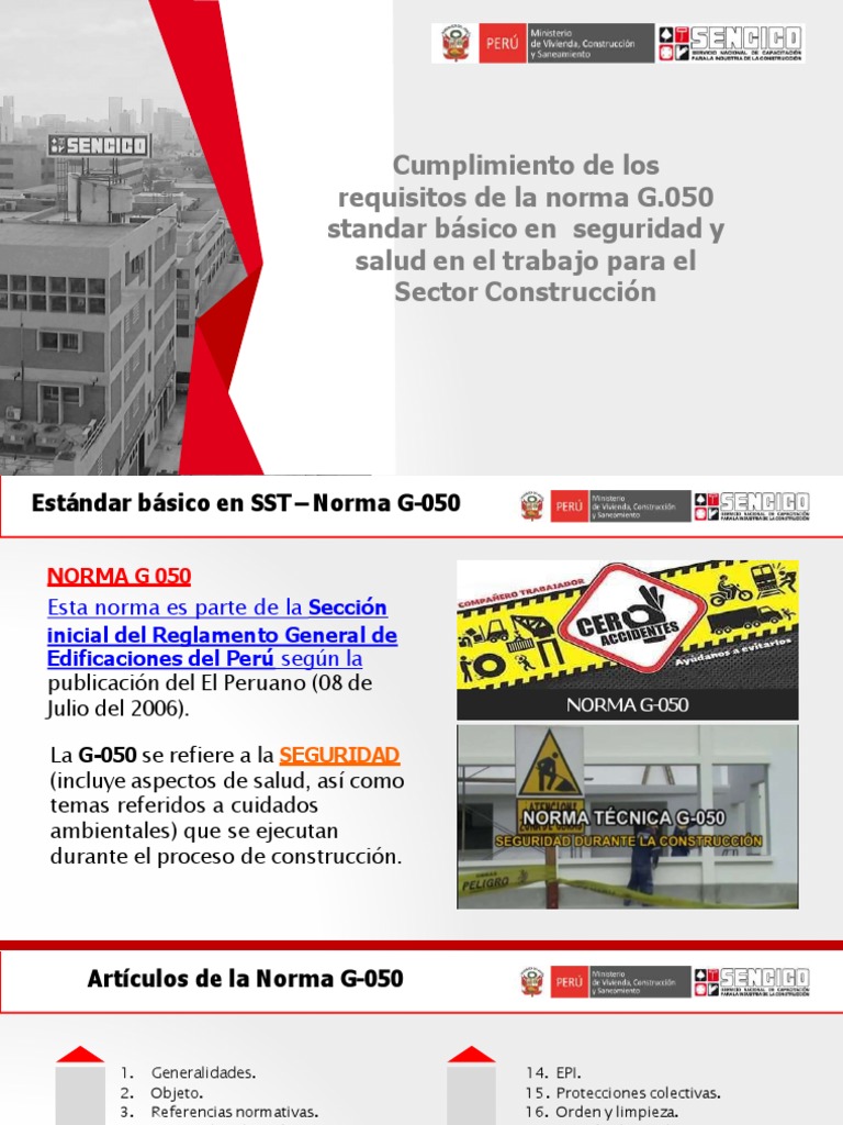 3) Cumplimiento Del Standar G.050 | PDF | Residuos