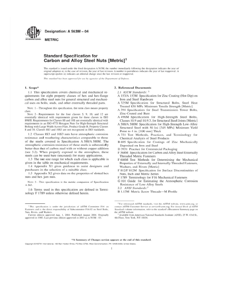 Astm A563m | PDF