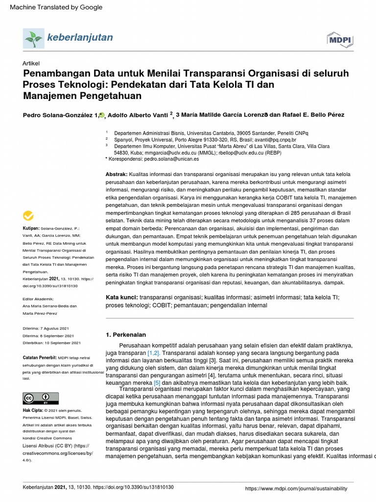 Data Mining To Assess Organizational Transparency Across | PDF | Bisnis