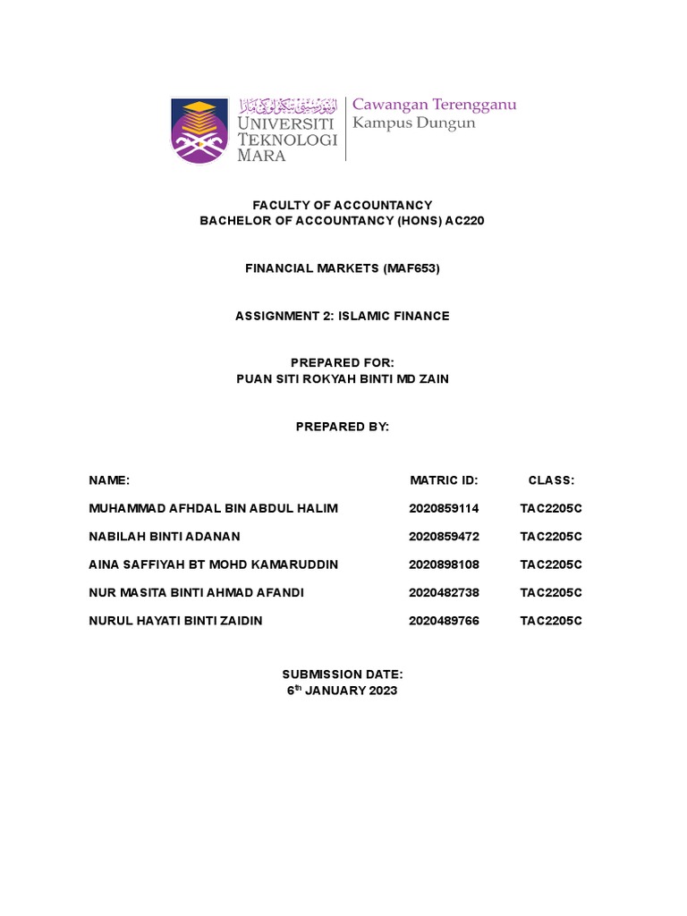 Assignment 2 - Islamic Finance | PDF | Islamic Banking And Finance | Economies
