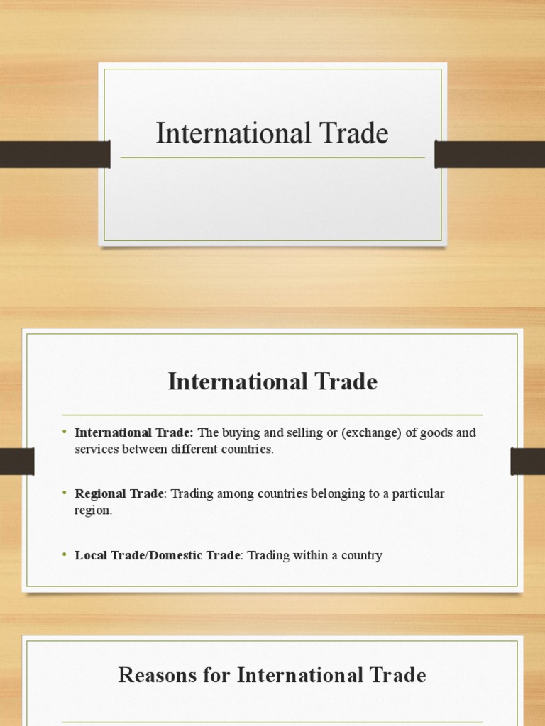 International Trade Notes | PDF | Trade | Economies