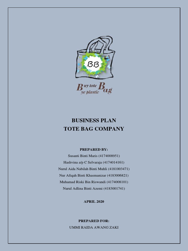 Business Plan Tote Bag Company | PDF | Market Segmentation | Customer
