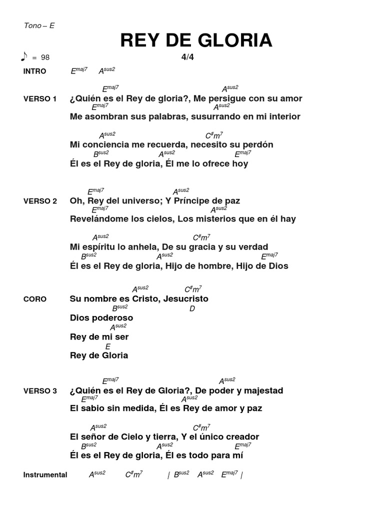 Gloria A Dios Acordes De Guitarra