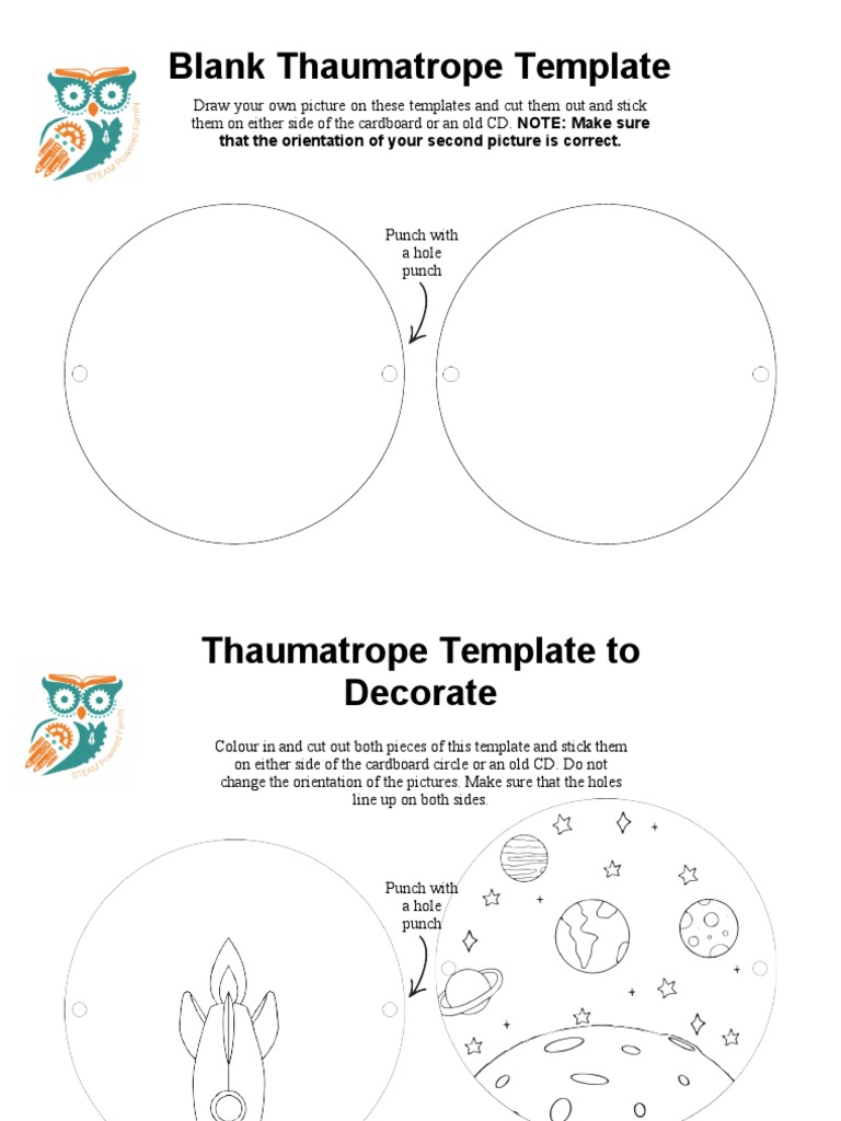 Thaumatrope Templates Ok | PDF | Home & Garden