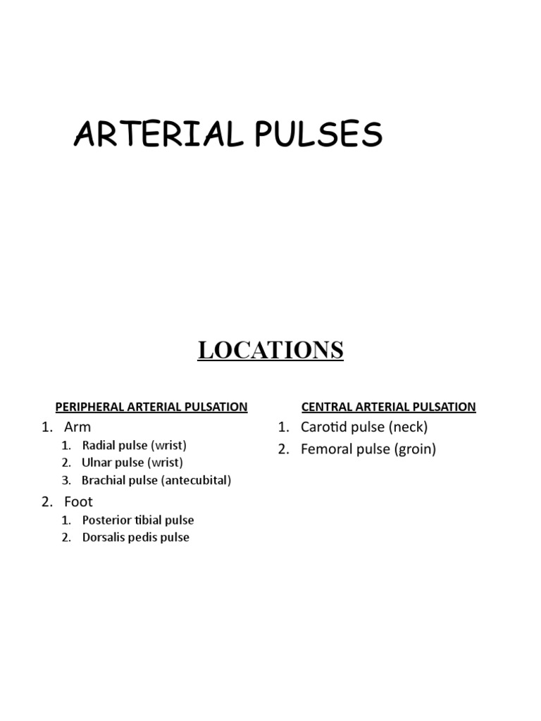 Arterial Pulses | PDF | Pulse | Heart
