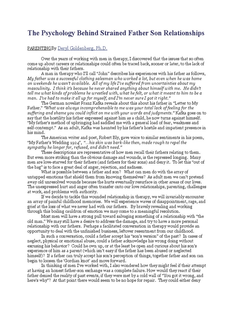 Strained Father and Son Relationships | PDF | Anger | Feeling