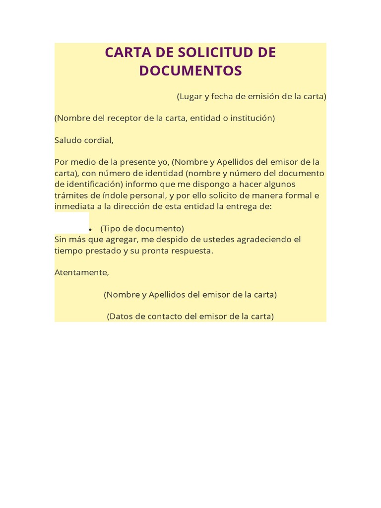 Carta de Solicitud | PDF | Derecho