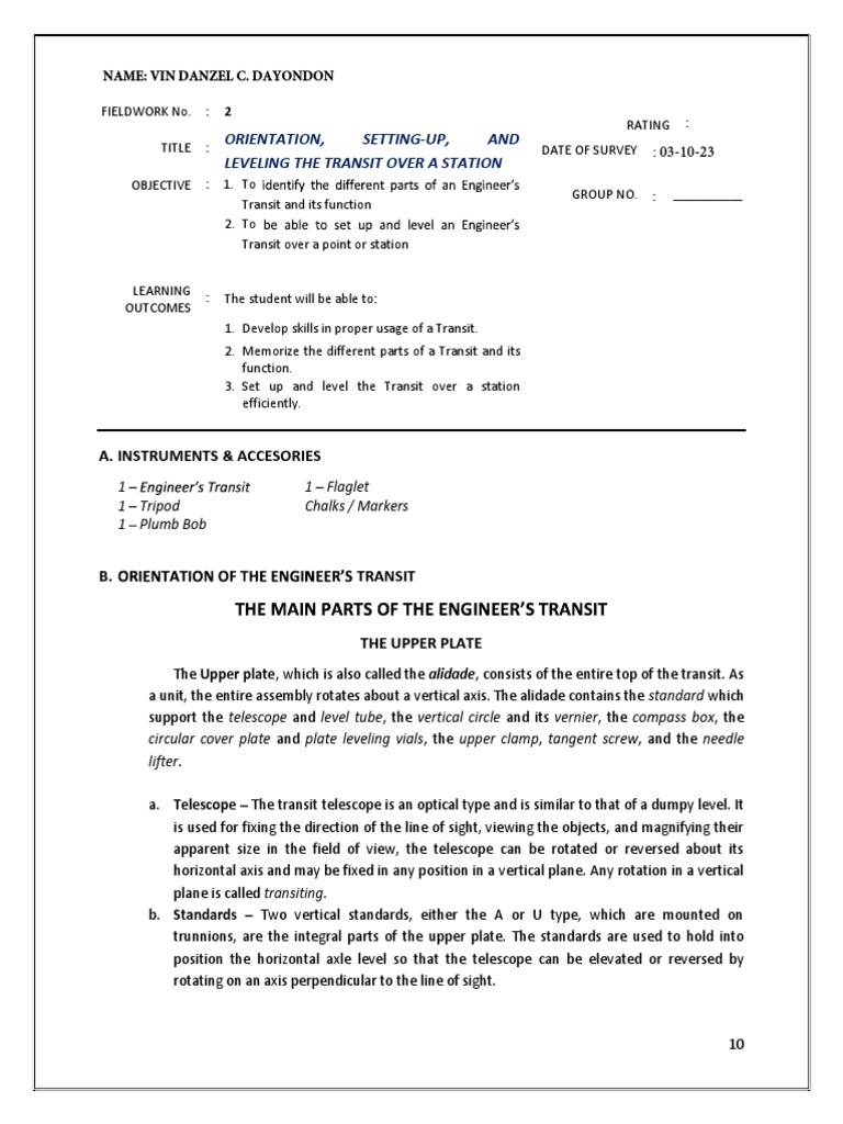 Fieldwork 2-DAYONDON | Download Free PDF | Compass | Tripod (Photography)