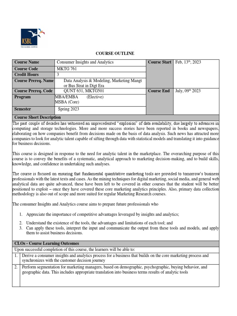 Course Outline Course Name Course Start Feb, 13 Course Code Credit ...