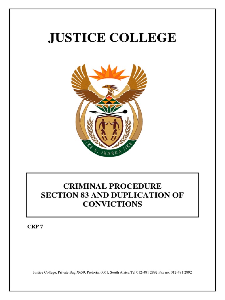 CRP 7 - Section 83 and Duplication of Conviction | PDF