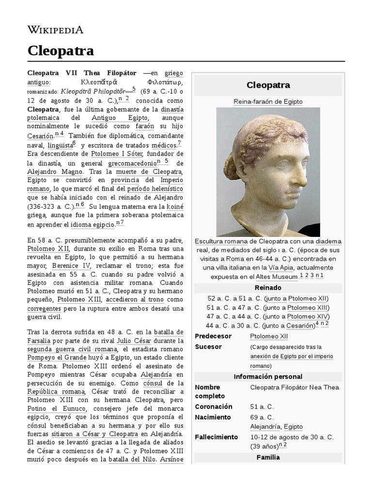 Cleopatra | PDF | Cleopatra | Reino Ptolemaico