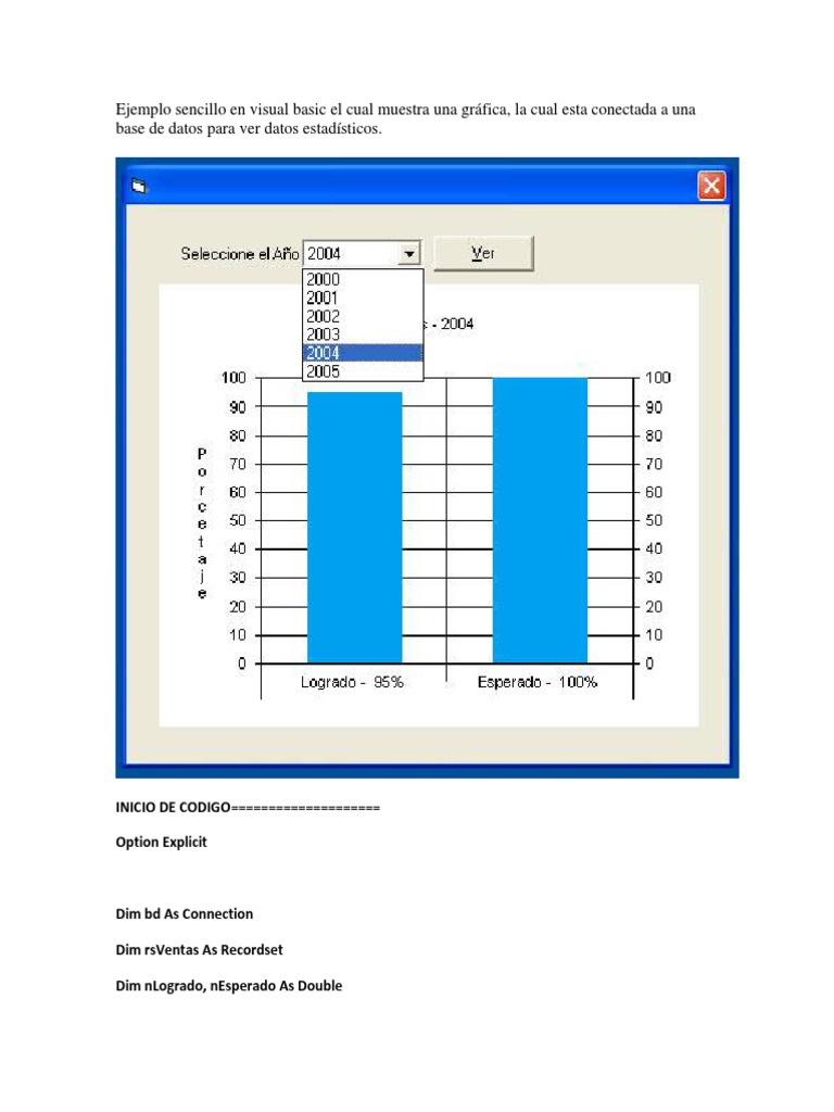 Ejemplo Sencillo en Visual Basic El Cual Muestra Una Grafica | PDF