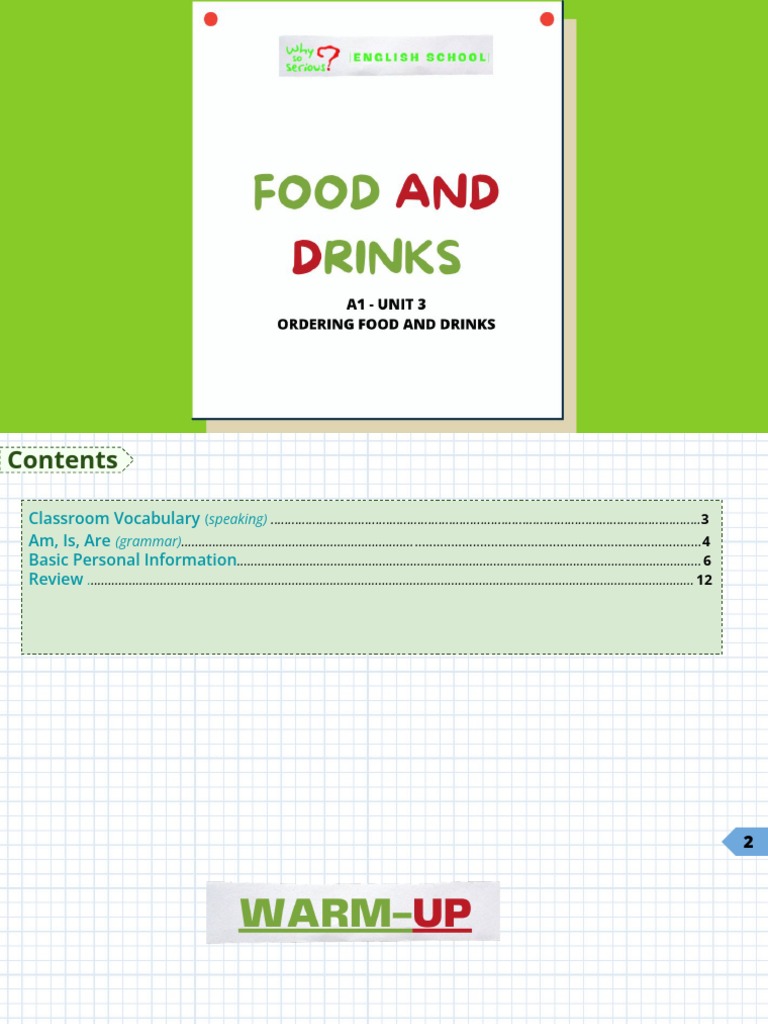 A1 - Unit 3 - Ordering Food and Drinks | PDF | Linguistics | Human ...