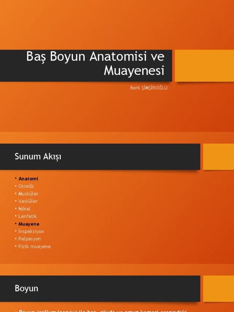 Baş Boyun Anatomisi Ve Muayenesi: Berk Şimşiroğlu | PDF