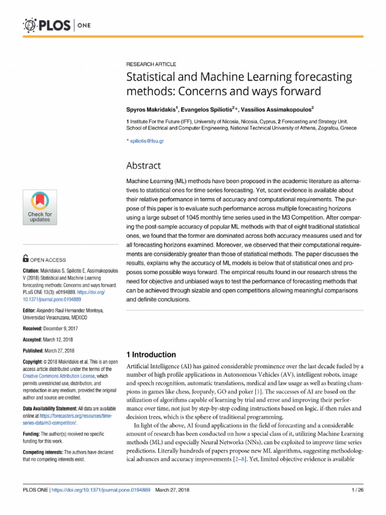 4.-Statistical and Machine Learning forecasting methods_ 2018 | PDF