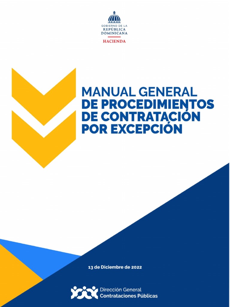 Manual de Procedimientos de Excepcion 13.12.22 | PDF | Regulación ...
