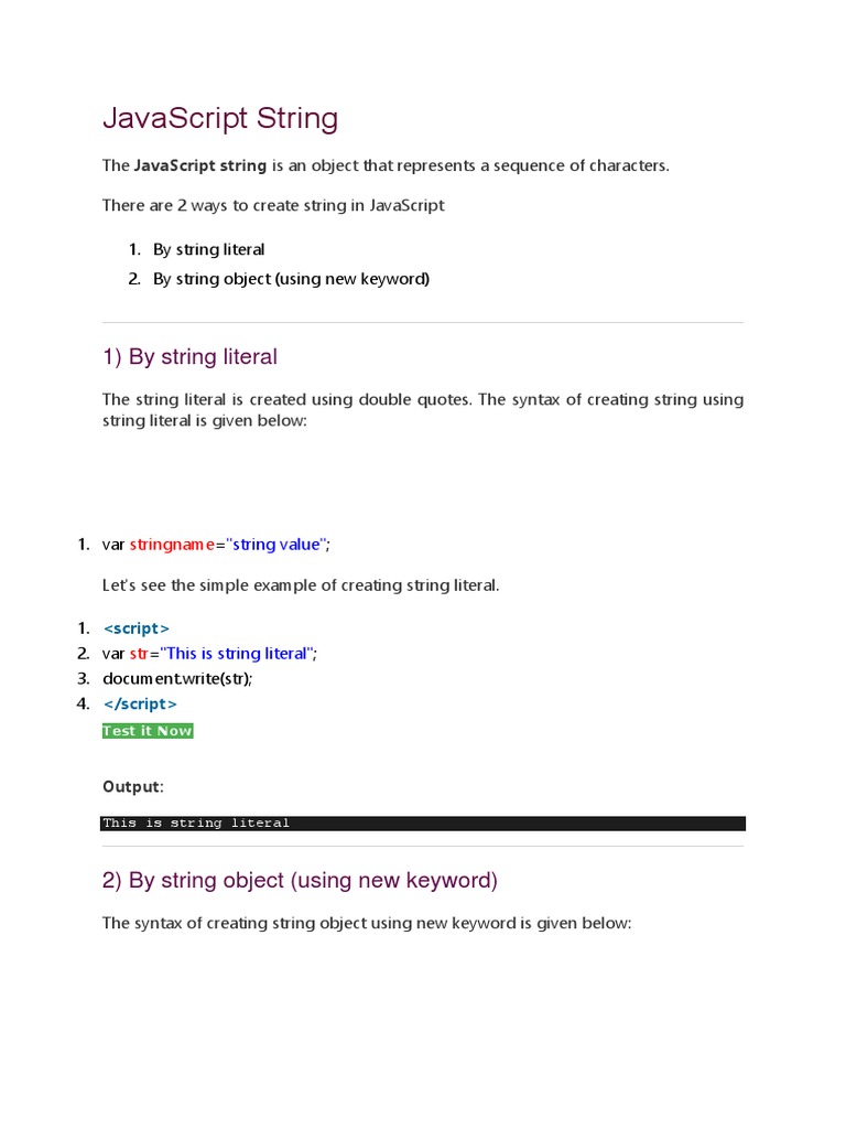 Javascript String | PDF | String (Computer Science) | Regular Expression