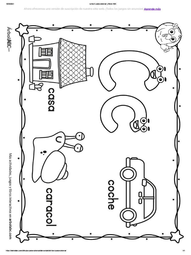 Letra C para Colorear - Árbol ABC | PDF