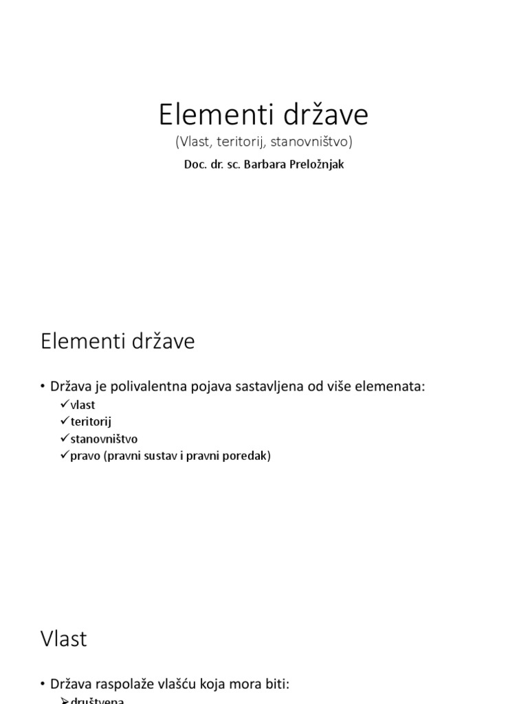 Elementi Drzave | PDF
