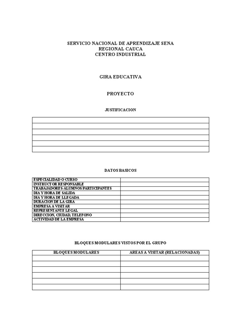 Proyecto Gira Educativa | PDF