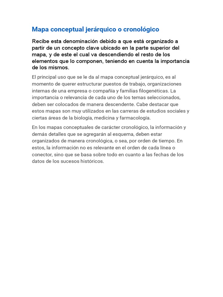 Mapa Conceptual Jerárquico o Cronológico | PDF