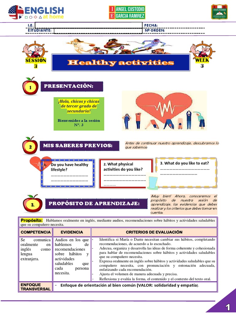 3°sec. Sesion 3-Exp.8 - Inglés | PDF