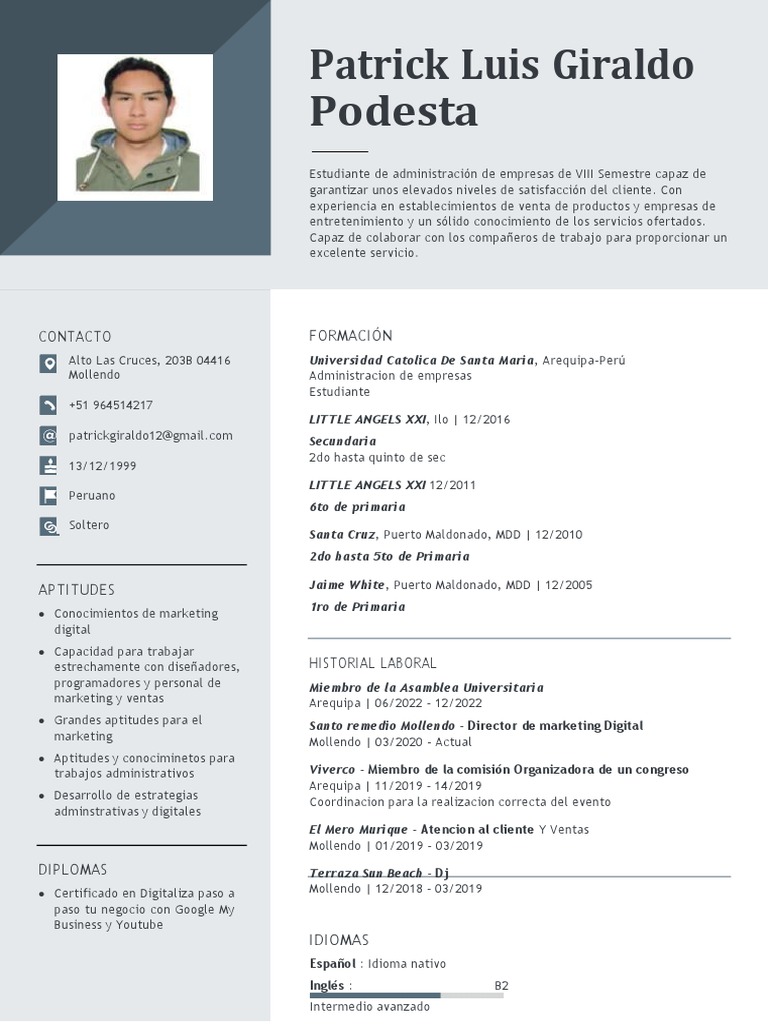 Patrick Giraldo Podesta-CV | PDF
