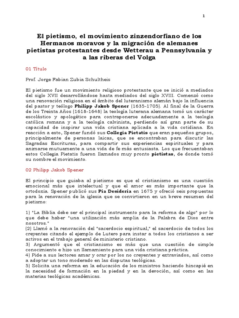 Pdfslide - Tips - El Pietismo El Movimiento Zinzendorfiano de Los ...