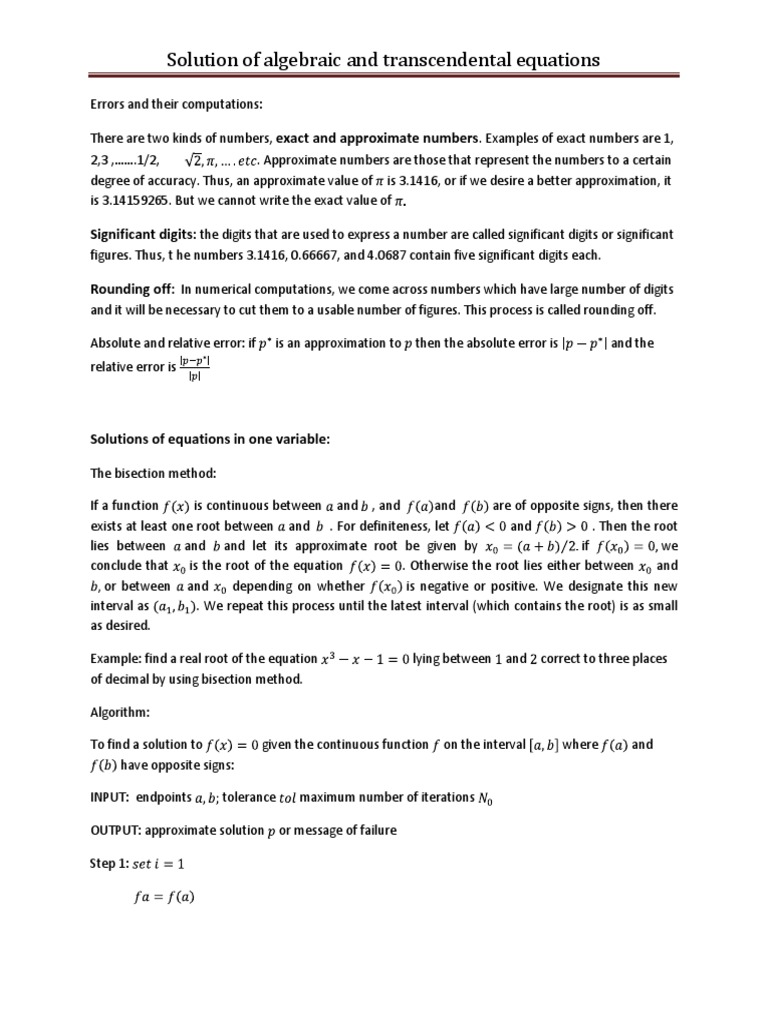 Lecture 1 Pdf Numbers Equations