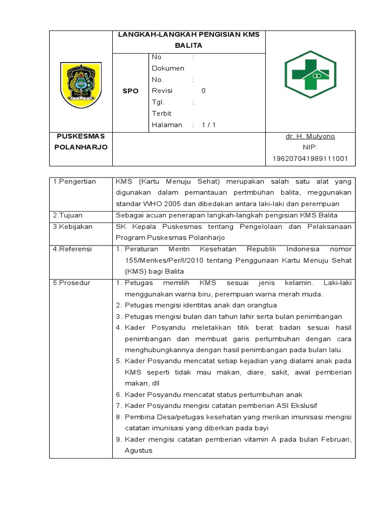 SOP KMS Balita | PDF