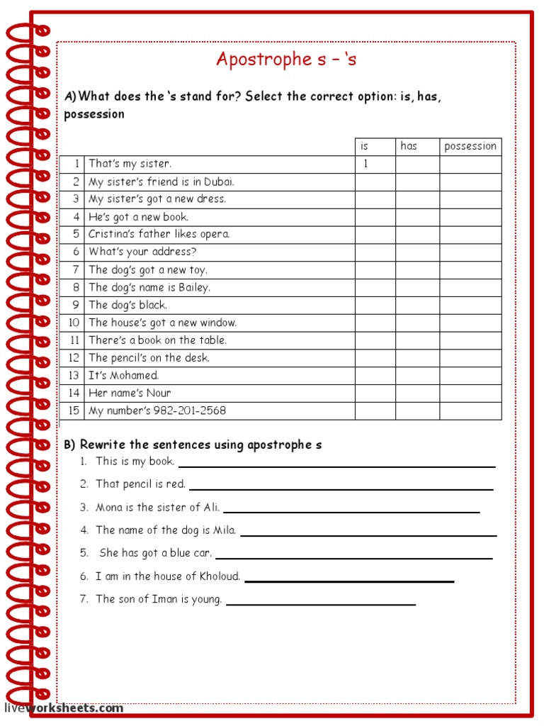 Apostrophe Practice 1 | PDF