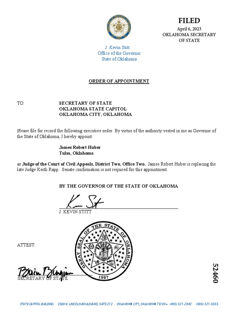 James Robert Huber Appointment | PDF