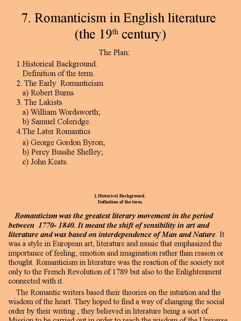 The Development of English Romanticism: An In-Depth Analysis of the ...