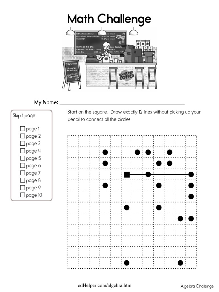 Math Workbook For Kids Algebra Challenge Book4 | PDF