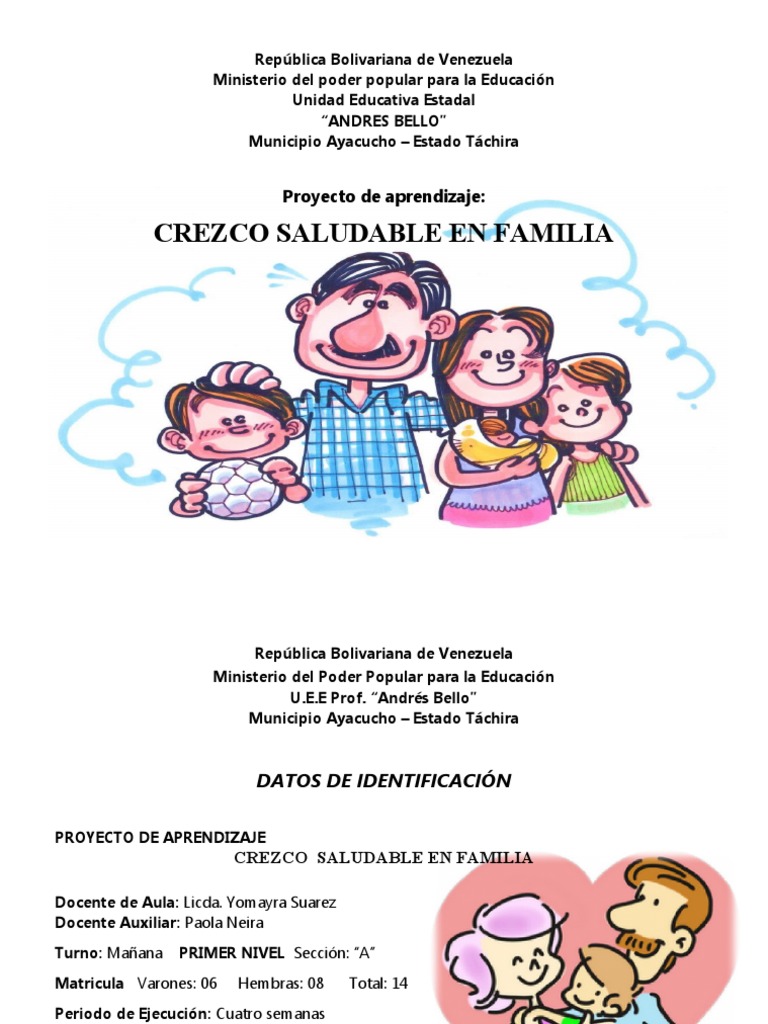 Proyecto de La Familia y Alimentacion | PDF | Familia | Aprendizaje