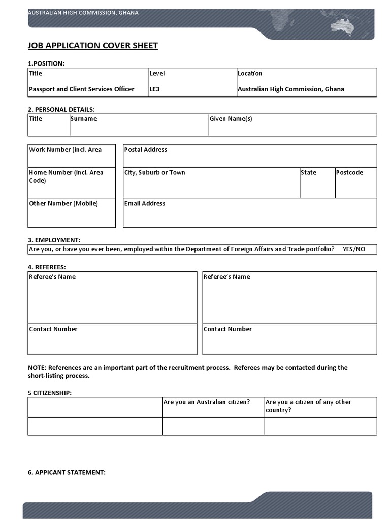 Job Application Cover Sheet | PDF | Recruitment | Employment