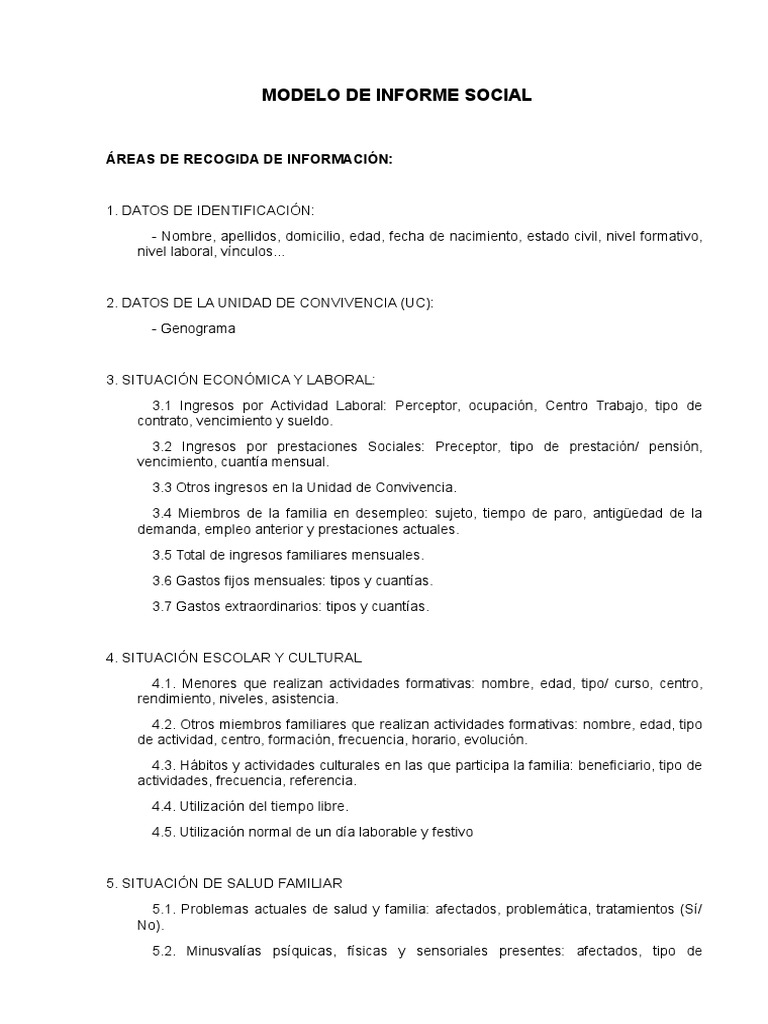 Apunte Informe Social de Familia Plantilla | PDF | Ciencias sociales