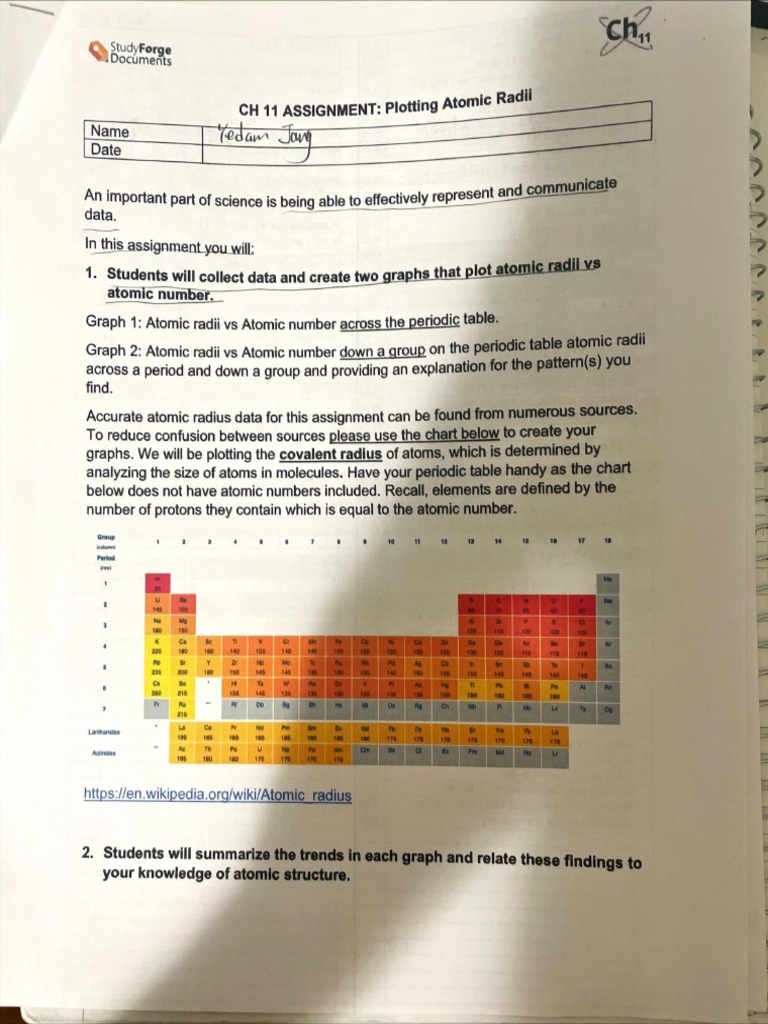 Atomic Radii Trends in the Periodic Table | PDF | Chemical Elements ...
