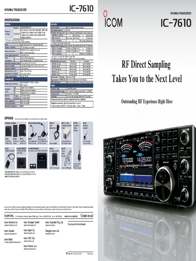 The IC-7610 Amateur Radio Transceiver Features an External Display ...